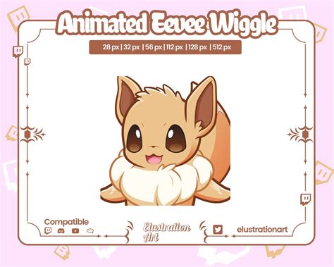 Animated Eevee Pokemon Wiggle Twitch Emote Animated Eevee Pokemon Wiggle Discord Emote Etsy