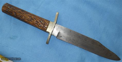 Antique Bowie Knife Joseph Allen Co Sheffield England 9 Stag Handle