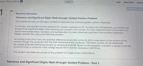 Solved Required Information Tolerance And Significant Digits Chegg