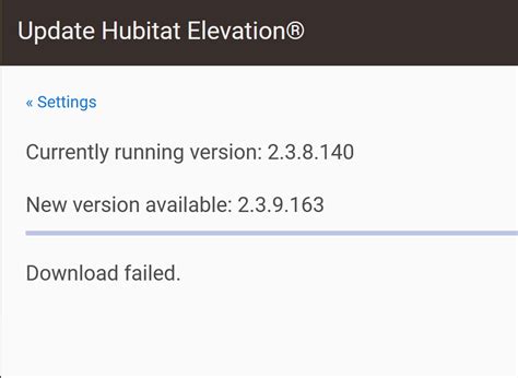 Update Failing 🛎️ Get Help Hubitat