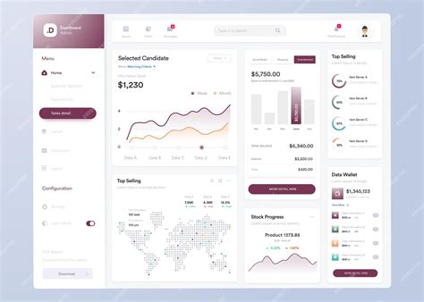 Premium Vector Infographic Dashboard Ui Ux Design With Graphs Charts