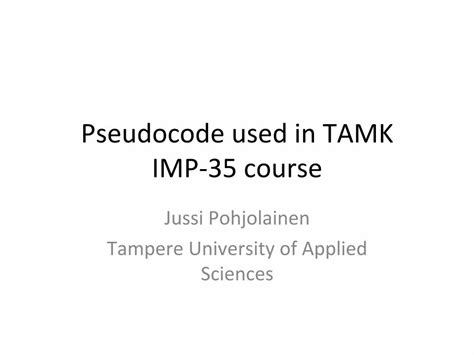 Pdf Pseudocode Used In Imp 35 Course Dokumentips