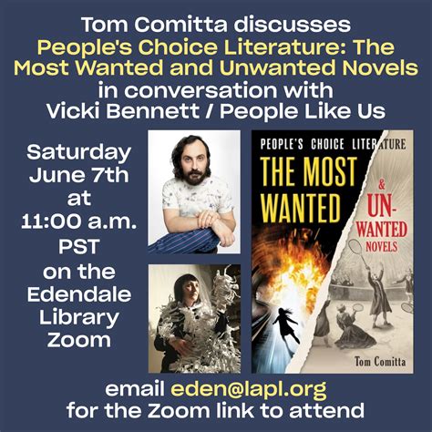 Tom Comitta And Vicki Bennett Discuss Peoples Choice Literature