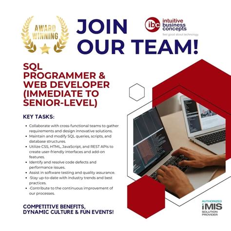 We Are Hiring Sql Programmer And Web Developer Intuitive Business Concepts