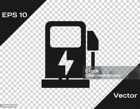 투명 한 배경에 격리 된 블랙 전기 자동차 충전소 아이콘 에코 전기 연료 펌프 표지판 벡터 개념에 대한 스톡 벡터 아트 및 기타 이미지 Istock