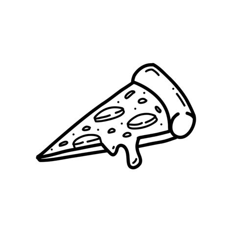 Pizza Slice With Melting Cheese Doodle Hand Drawn Illustration 10352246