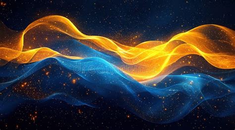 Vibrant Flowing Waves Of Blue And Orange Light Create A Mesmerizing