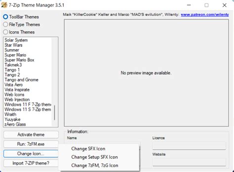 Github Wilenty 7 Zip Theme Manager Remake Of Version 2 1 An Easy To Use 7 Zip Toolbar And