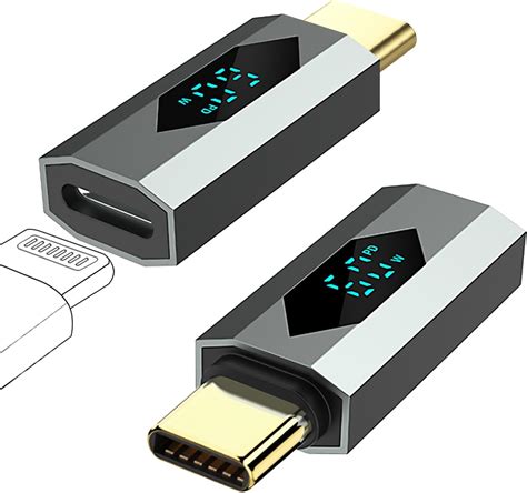 Amazon Com AreMe 2 Pack USB C Male To Lightning Female Adapter PD 60W Type C Power Meter