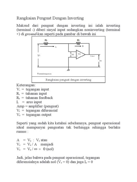 Rangkaian Penguat Dengan Inverting Pdf Sains And Matematika