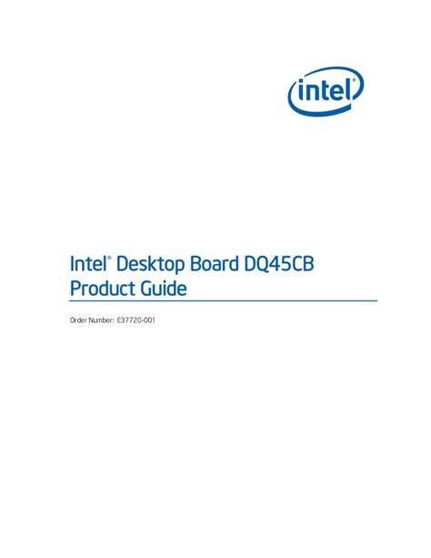 Pdf Intel® Desktop Board Dq45cb Product Guideintel Desktop Board Dq45cb Product Guide Iv