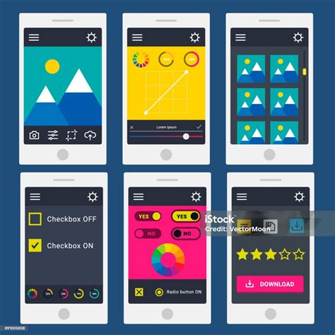 사용자 인터페이스 벡터 전화 노트북 탭 장치 모바일 애플 리 케이 션 지표 진행률 Ui Ux 웹 인터페이스 디자인 템플릿 파일 업로드 그림 다운로드 인터페이스 요소 그래픽