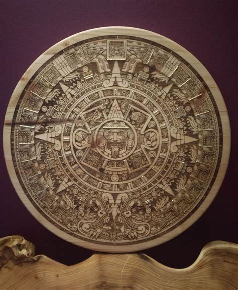 Aztec Calendar Mayan Carved On Wood Aztec Calendar Wall Art