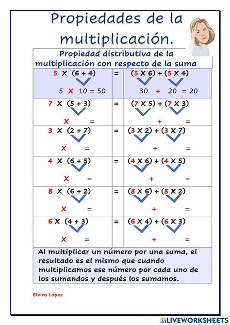 Propiedades De La Multiplicación Online Exercise For 4º Live Worksheets