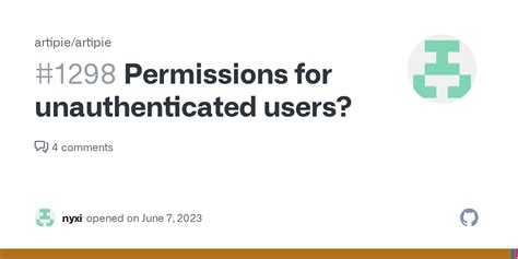 Permissions For Unauthenticated Users · Issue 1298 · Artipieartipie · Github