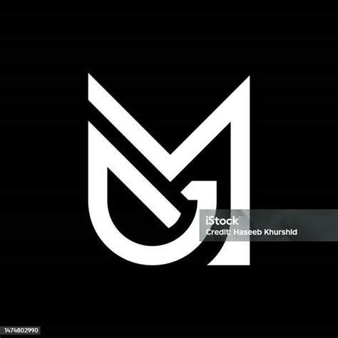 최소한의 Gm 로고 고급 배경에 Mg 편지의 아이콘입니다 Gm 모노그램 이니셜을 기반으로 한 로고 아이디어 전문적인 다양한 문자 기호와 배경에 Mg 로고 0명에 대한 스톡