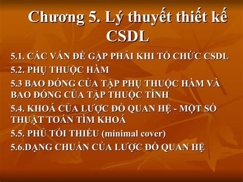 Lý Thuyết Thiết Kế Csdl Pdf