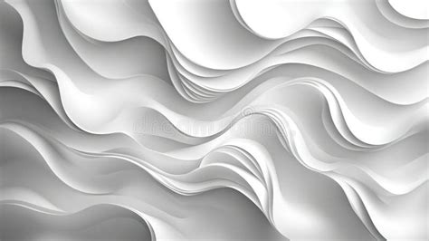 Abstract Grayscale Wavy Background With Layered Flowing Organic Shapes And Textures Stock
