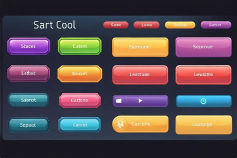 Soft Style Game Ui Vector Set Select Level And Level Start Popup Button