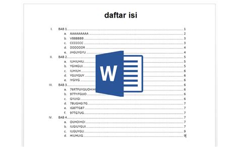 Cara Membuat Daftar Isi Menggunakan Program Microsoft Word Riset