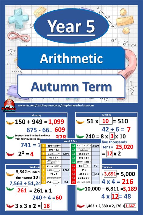 Year 5 Arithmetic Autumn Term White Rose Maths Teaching Resources