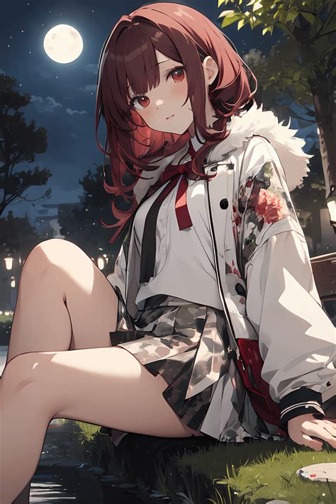 Anime Redhead Girl In Camo Miniskirt Rpixaiofficial