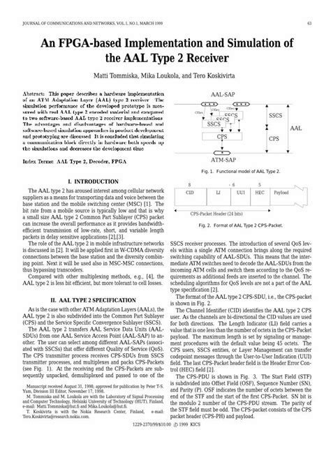 pdf an fpga based implementation and simulation of the aal type 2