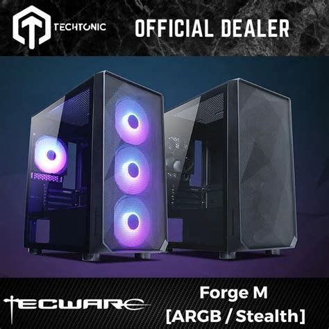 Tecware Forge M Argb Stealth Tg Black M Atx Tempered Glass Chassis Shopee Malaysia