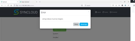 error when trying to load apps and app center · issue 606 · syncloud