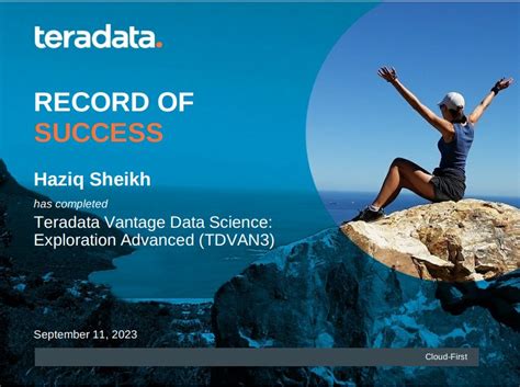 haziq sheikh on linkedin datascience teradata advancedcourse machinelearning