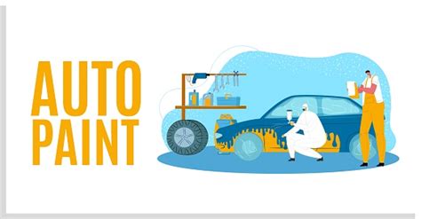 자동차 서비스 벡터 일러스트 레이 션입니다 유니폼을 입은 작업자가 엔진을 진단하고 수리합니다 장비 전문 검사 기계용 도구 개념에