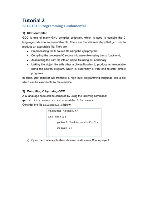 Gcc Compiler Tutorial Pdf Compiler Source Code