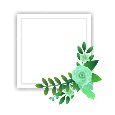 Green Roses Border Wedding Square Vintage Green Roses Border Wedding