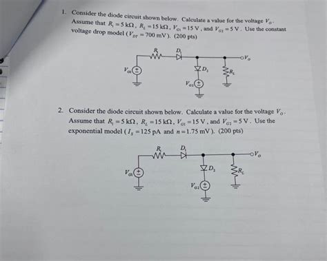 Solved 1 Consider The Diode Circuit Shown Below Calculate Chegg Com
