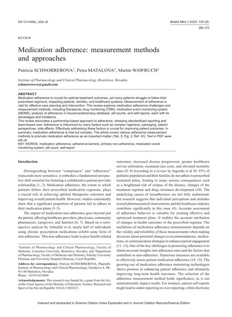 Pdf Medication Adherence Measurement Methods And Approaches