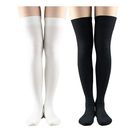 Zando 2 Pairs Extra Long Thigh High Socks For Women Boot Stockings Soft