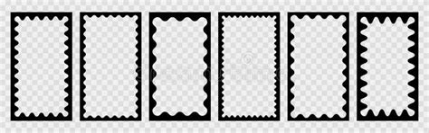 Scallop Stories Frames Set Zigzag Wavy Edges Retro Squiggle Frames Psychedelic Rectangles