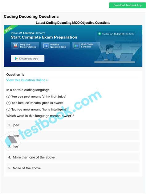 Mcq On Coding Decoding 5eea6a0e39140f30f369e4a4 Pdf