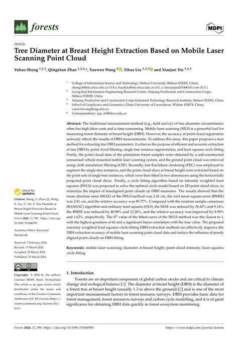 Pdf Tree Diameter At Breast Height Extraction Based On Mobile Laser Scanning Point Cloud