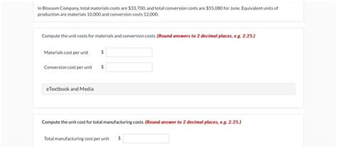 Solved In Blossom Company Total Materials Costs Are