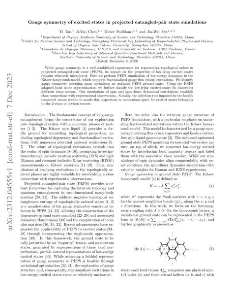 Pdf Gauge Symmetry Of Excited States In Projected Entangled Pair State Simulations