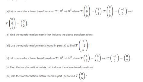 Solved a Let us consider a linear transformation T R³ R² Chegg com