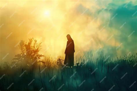 Premium Photo Jesus In Nature Christian Background