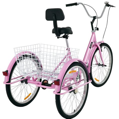 Vevor Adult Tricycle 24 Wheels 1 Speed Foldable With Basket New