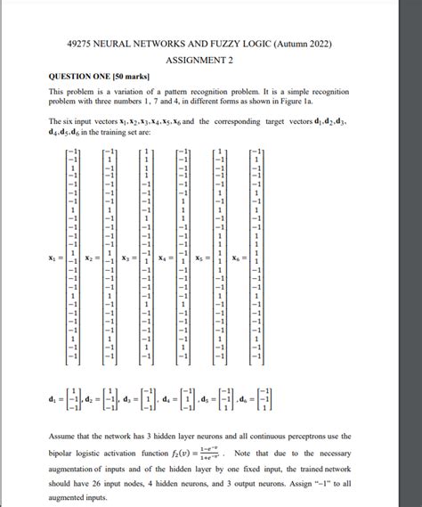49275 Neural Networks And Fuzzy Logic Autumn 2022