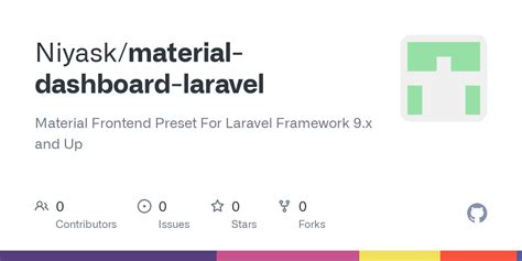 Github Niyaskmaterial Dashboard Laravel Material Frontend Preset