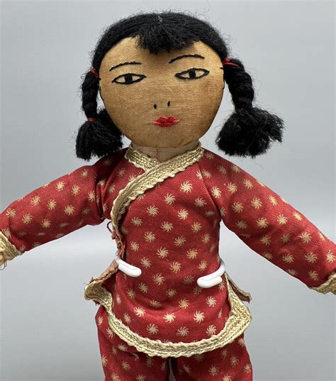 Ada Lum Chinese Cloth Doll 7 In Original Costume Embroidered Face Ada Lum Doll Ebay