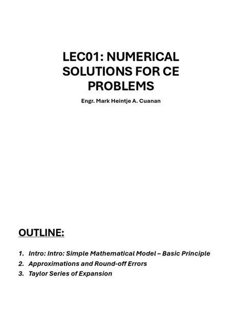 Lec02 Intro Taylor Series Pdf Numerical Analysis Force
