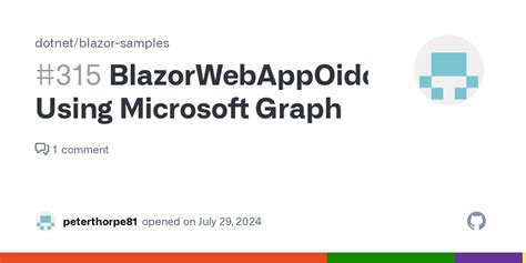 Blazorwebappoidc Using Microsoft Graph · Issue 315 · Dotnet Blazor Samples · Github