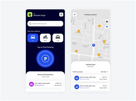Parking Finder Mobile App Ui By Rishabh Singh On Dribbble